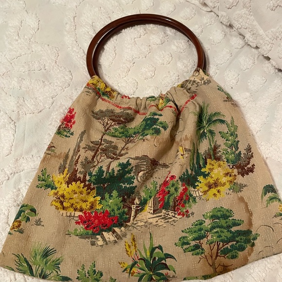 Bags | Vintage Fabric Satchel | Poshmark